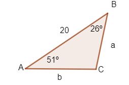 Solve for the missing parts of the following triangle. | Homework.Study.com