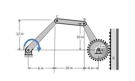 Crank ''DC'' is connected to link ''CB'' which is in turn connected to ...