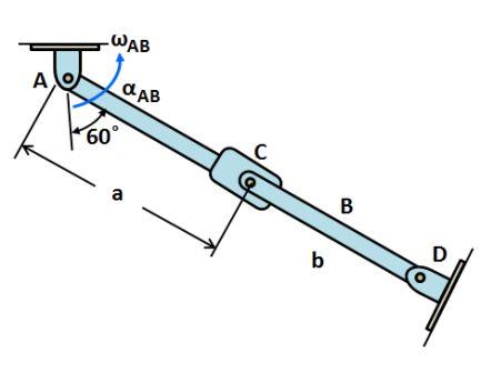 The collar ''C'' is pinned to rod ''CD'' while it slides on rod ''AB ...