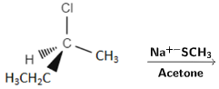 Predict the major product of the following reaction. Acetone, Na+, SCH3 ...