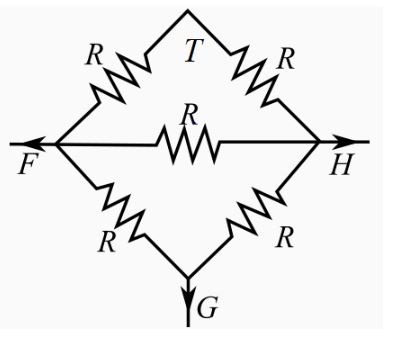 The figure shows five 5.97 ohms resistors. Find the equivalent ...