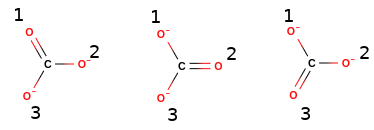 Consider all equivalent resonance structures for the carbonate anion ...