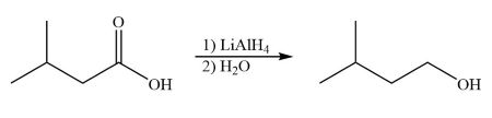 What is the product of the following reaction? Reactants: LiAlH4 and ...