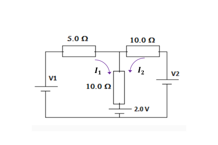 a. Determine the voltage across the 5.0\ \Omega resistor in the drawing ...