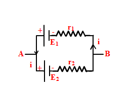 Two cells of emf E_1 = 6 V and E_2 = 5 V are joined in parallel with ...