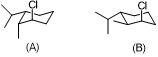 Consider the two isomers A and B drawn below: (a) Draw the chair ...