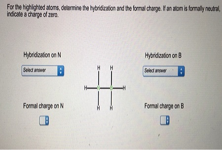 For the highlighted atoms, determine the hybridization. For the ...