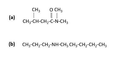 Give the IUPAC names for the following amines or amides. Also, state ...