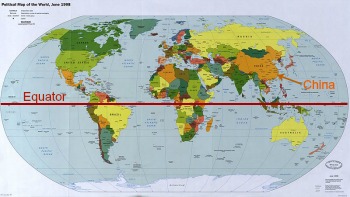 World Map Showing Equator