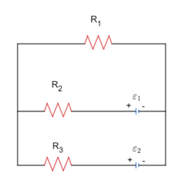 Calculate the magnitude of the current in the R2 = 2.43 Omega resistor ...