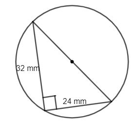 A right triangle is inscribed in a circle as shown. a. Find the length ...