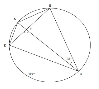 In the following figure, what is the measure of arc AB and angle DEC ...