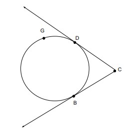 Find the measure of arc DB, given that measure of angle C = 51 degrees ...
