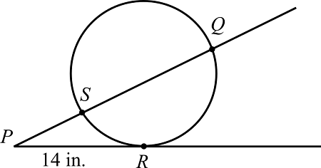 A secant and a tangent are drawn to a circle from a common exterior ...