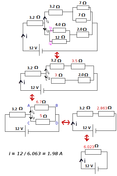 Find the current in the 12 \space \Omega resistor in the figure below ...
