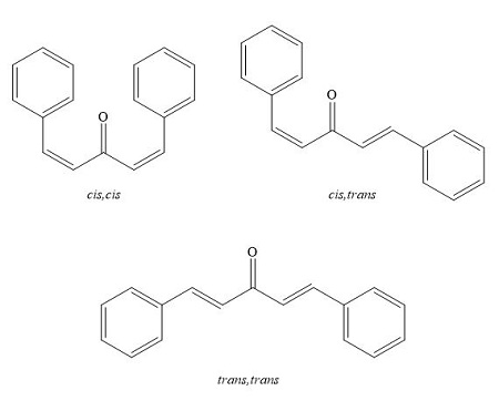 Draw the structures of the three geometric isomers of dibenzalacetone ...