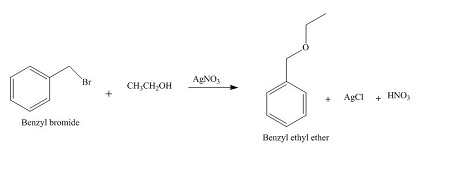 Benzyl bromide is mixed with ethanol in silver nitrate. Draw the ...