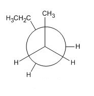 Build a molecular model of pentane. Viewing along the C2-C3 bond ...