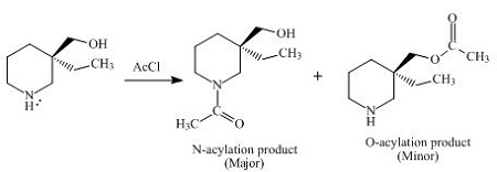 Identify the minor organic product formed when the compound shown below ...