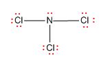 Draw the Lewis structure of the molecule NCl3. Include lone pairs ...
