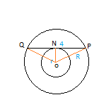 We have two concentric circles. A chord of the larger circle is tangent ...