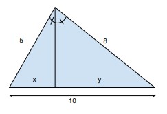 Find x and y in the triangle below. | Homework.Study.com