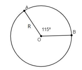 Given the figure below, find the measure of arc AB. | Homework.Study.com
