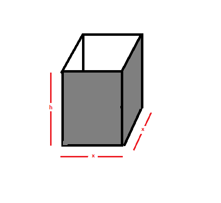 A box with a square base and no top is to be built with a volume of ...