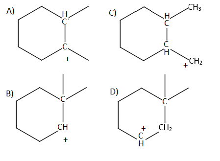 Which carbocation below is/are the most stable one? | Homework.Study.com