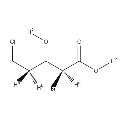 Identify the most acidic hydrogen in the following molecule a) H^a b) H ...