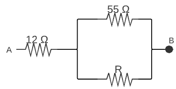 The equivalent resistance between points A and B of the resistors shown ...