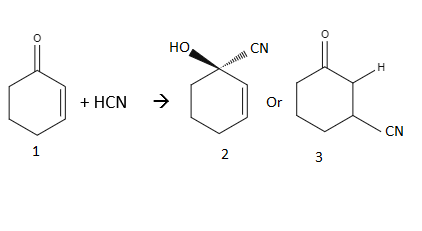 HCN addition to enone 1 can proceed, in principle, to provide either ...