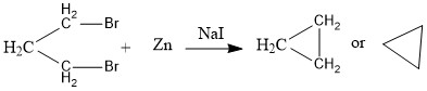 Cyclopropane was first prepared by the reaction of 1,3-dibromopropane ...