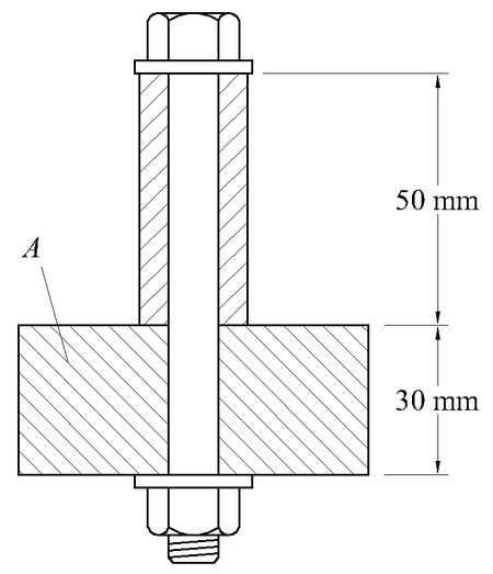 The 8 mm diameter bolt is made of an aluminum alloy. It fits through a ...