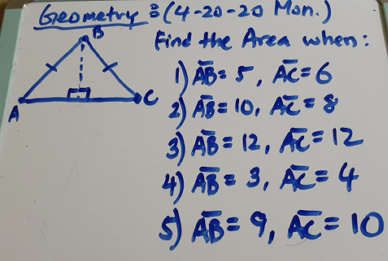 How can I find the area of a triangle with only 2 given sides, as seen ...