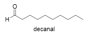 The compound decanal contributes to the odor and flavor of an orange ...