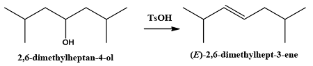 Draw the product formed when the given alcohol undergoes dehydration ...