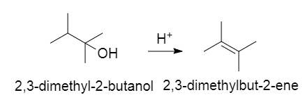 What alkene will be produced when 2,3-dimethyl-2-butanol is dehydrated ...