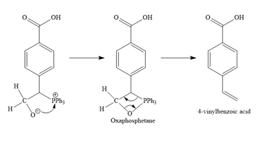 For the reaction scheme I have 4-bromomethyl benzoic acid, an arrow ...