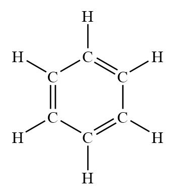 Write the formula for benzene and state the number of atoms of each ...