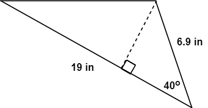 Find the area of the triangle shown to the nearest tenth of a square ...