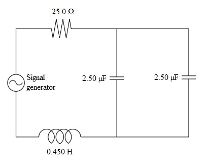 (A) Determine the resonance frequency for the circuit in Figure. (B) If ...