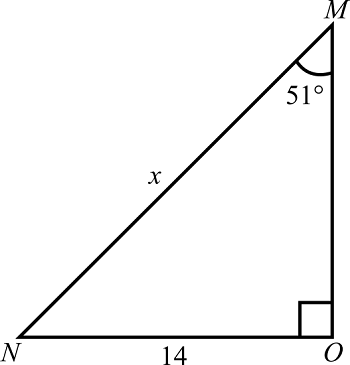 Find the value of x. Round to the nearest tenth. A. 18.0 B. 10.9 C. 22. ...