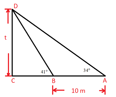 To calculate the height of a tree, Marie measures the angle of ...