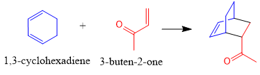 What product will be obtained from the reaction of 1,3-cyclohexadiene with 3-Buten-2-one (H_2C ...