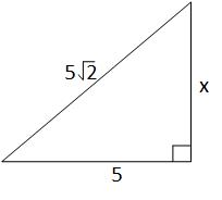 Solve for x in the right triangle. | Homework.Study.com