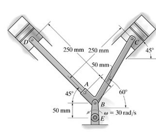 The two-cylinder engine is designed so that the pistons are connected ...
