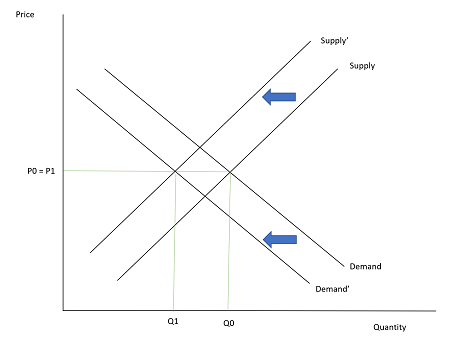The following graph shows the market for cars in 2010. Between 2010 and ...
