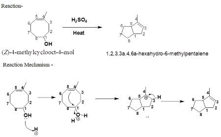 Predict the product of the following acid catalyzed dehydration ...