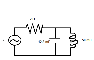 The Ac EMF in the electric circuit shown in the figure is given by the ...